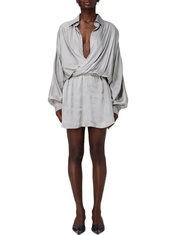Andamane Viscose Mini Shirt Dress - Grey