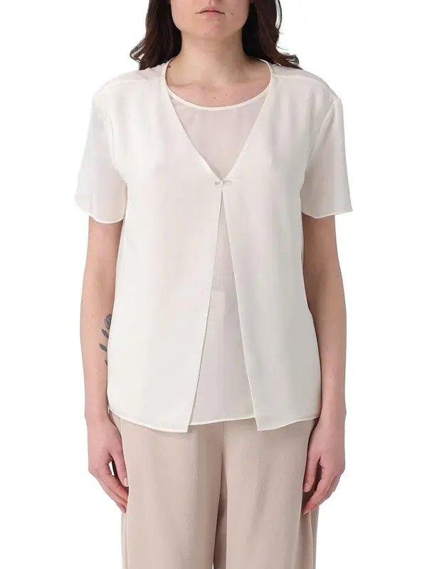Emporio Armani Sheer Overlay Top - Ivory