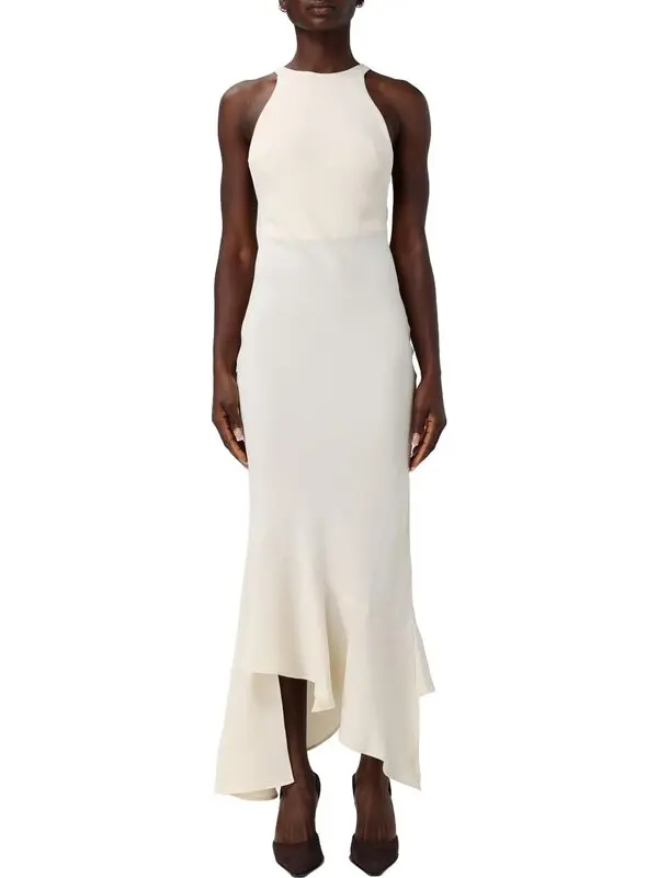 Andamane Asymmetrical Crepe Dress - White