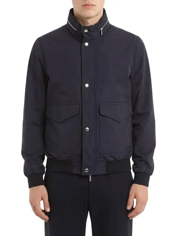 MOORER Polyester Bomber Jacket - Blue