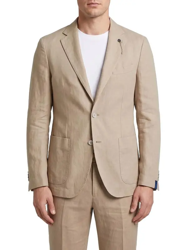 SANTANIELLO Linen Single-breasted Blazer - Rope