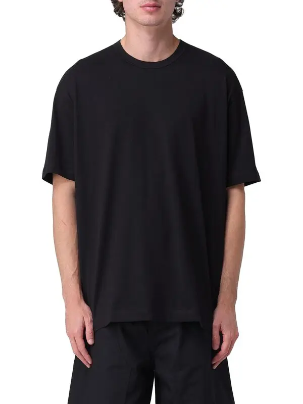 Comme Des Garçons Relaxed Fit Cotton T-shirt With Contrast Logo - Black