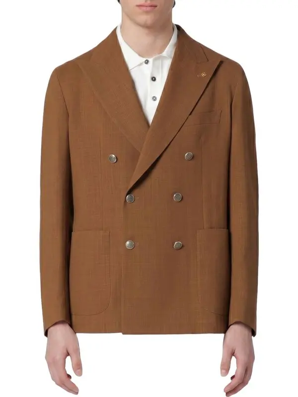 Tagliatore Virgin Wool Double-breasted Blazer - Brown