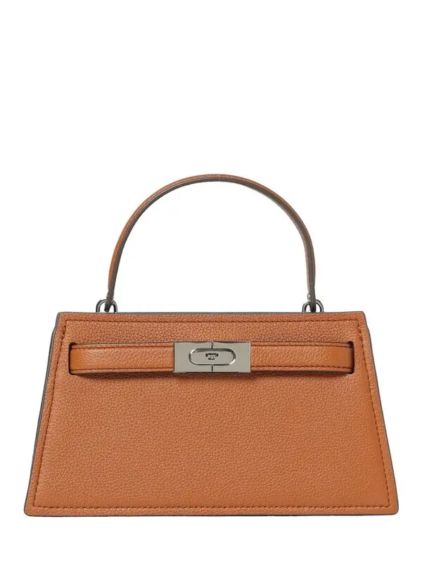 Tory Burch Lee Radziwill Small Flared Grained Leather Handbag - Brown