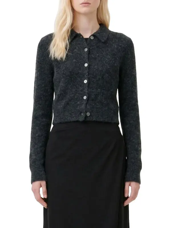 Our Legacy Wool Polo Cardigan - Charcoal