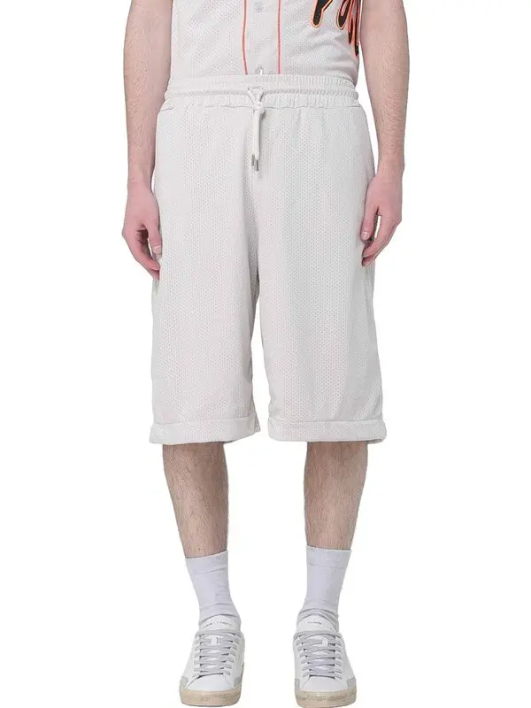 DISCLAIMER Perforated Acetate Bermuda Shorts - Grey