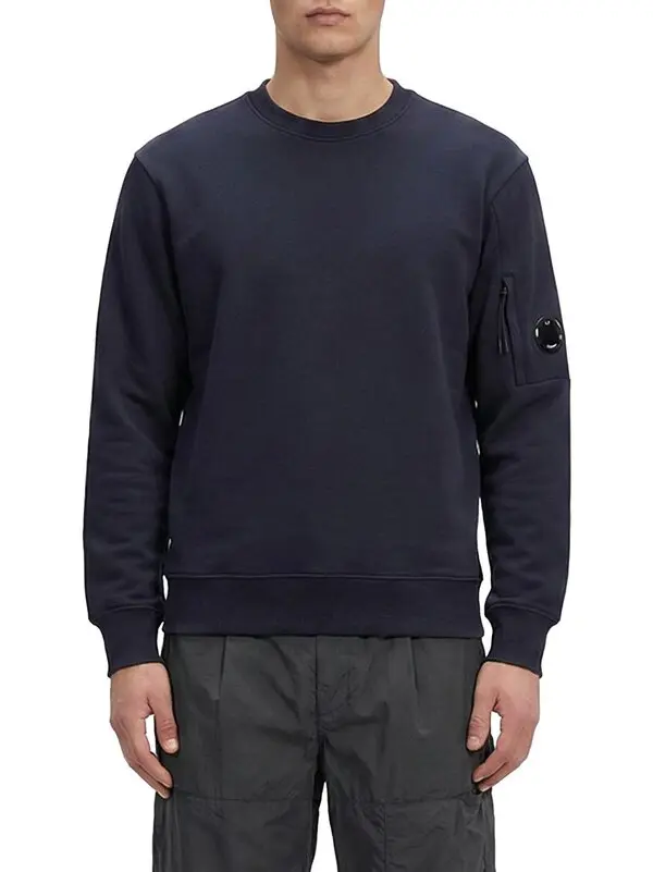 C.P. COMPANY Crewneck Sweatshirt With Lens Detail - Blue