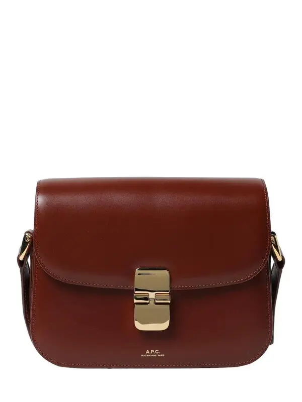 A.p.c. Grace Smooth Leather Crossbody Bag With Buckle - Brown