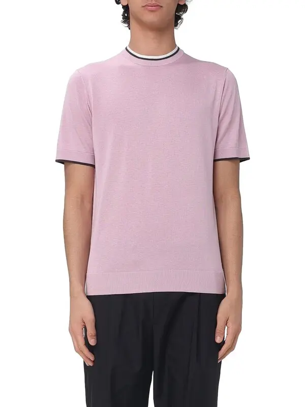 PAOLO PECORA Cotton And Silk Blend Crew Neck Sweater - Pink