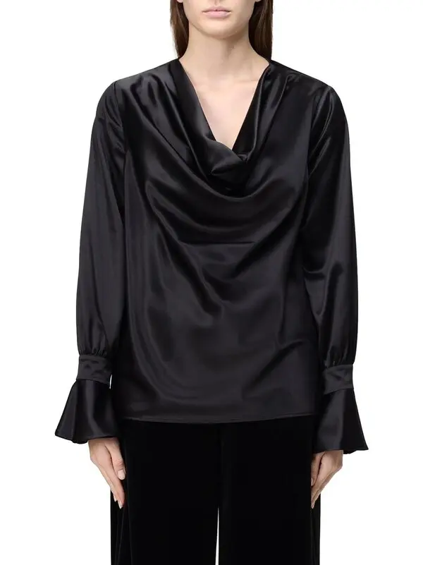 Pinko Long Sleeve Cowl Neck Blouse - Black