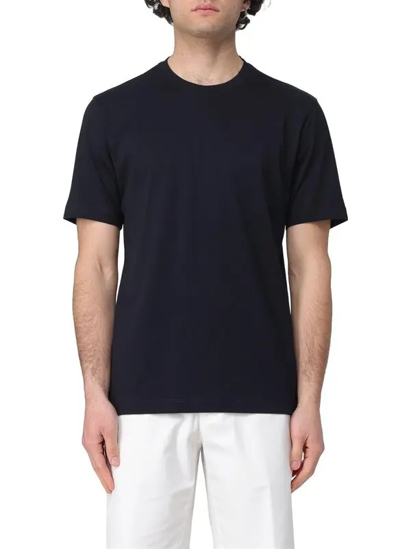 ZANONE Basic Cotton And Silk T-shirt - Navy