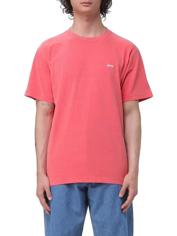 Obey Cotton T-shirt With Logo - Red