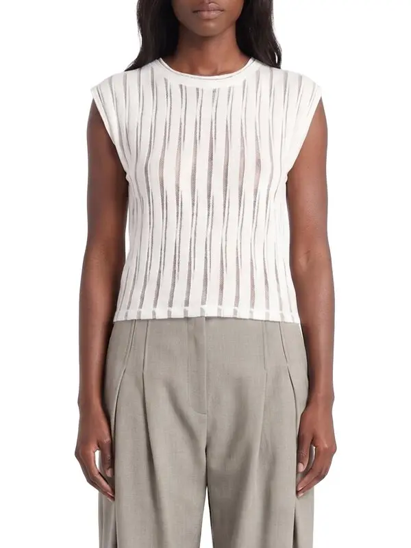 IRO PARIS Sleeveless Crewneck Top - Ecru