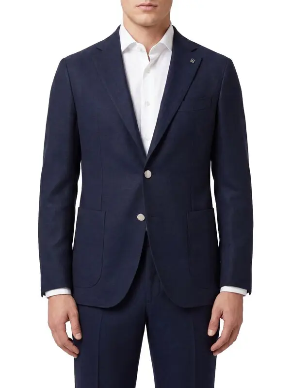 Tagliatore Single-breasted Blazer In Pure Virgin Wool With Peak Lapels - Blue