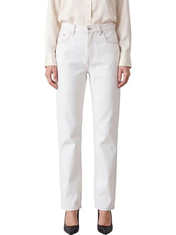 Versace Medusa Logo Straight Fit Jeans - White