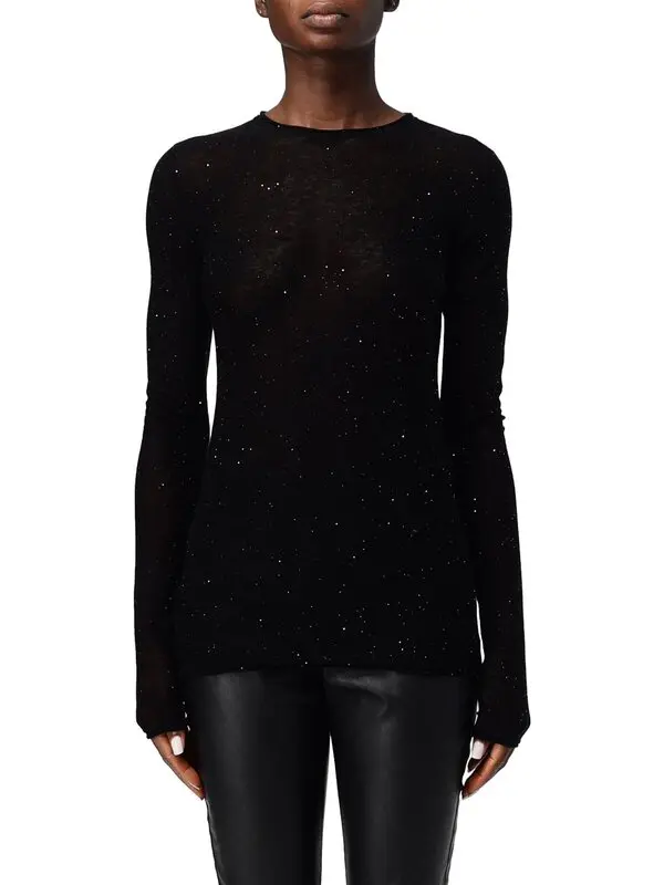 Pinko Long Sleeve Embellished Jumper - Black