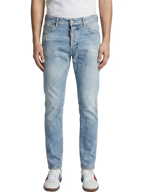 Dsquared2 Slim Fit Distressed Denim Jeans - Navy