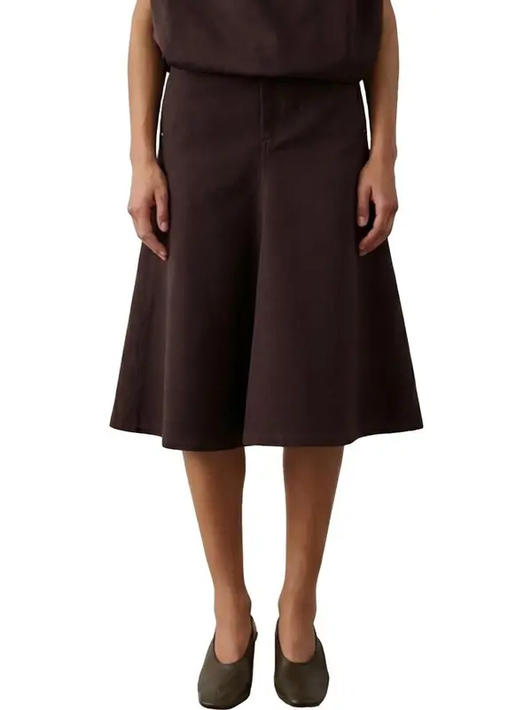 Soeur Cotton Midi Skirt - Brown