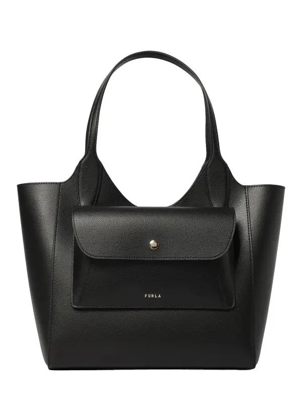 Furla Lea Grained Leather Tote Bag - Black