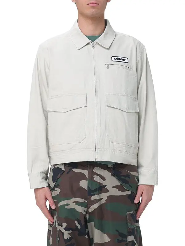 Obey Cotton Shirt Jacket - Silver