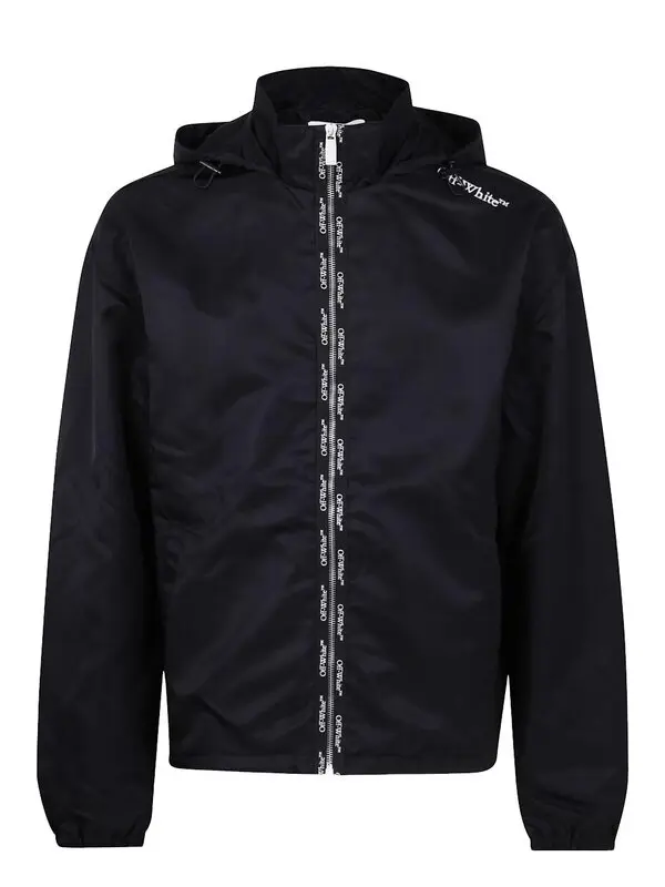 Off-White Zip-up Hooded Jacket - Black