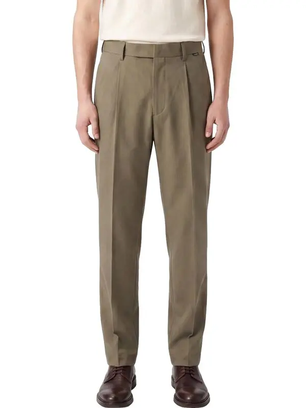 Closed Slim Fit Pleated Tailored Pants In Cotton - Grey