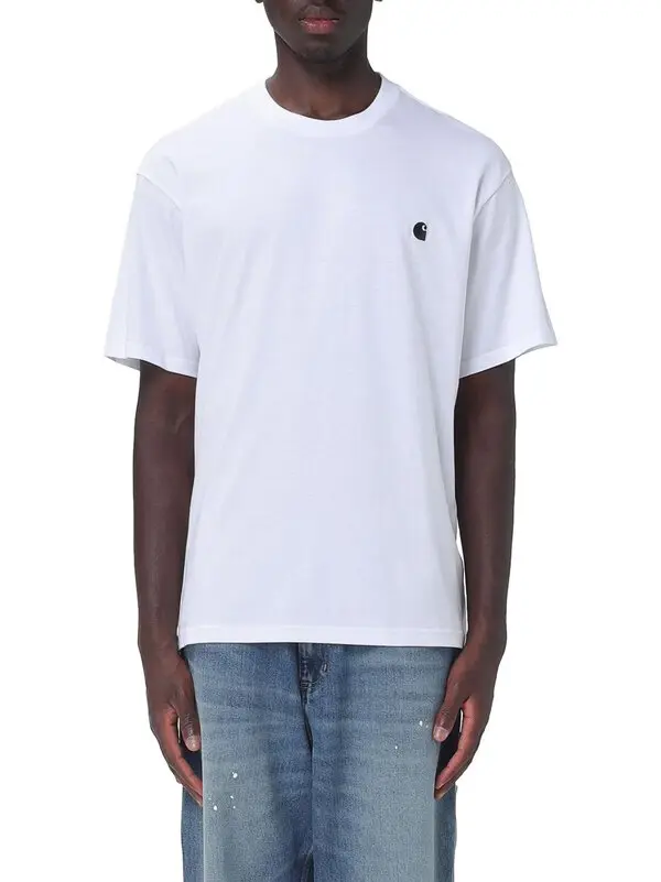 Carhartt Work In Progress Madison Cotton T-shirt With Embroidered Logo On The Chest - White