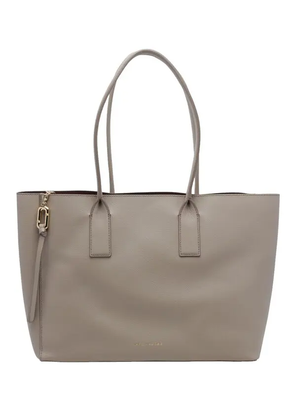 Marc Jacobs Leather Work Tote Bag With Double J Logo - Grey