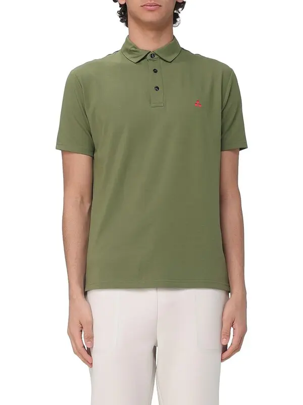Peuterey Cotton And Silk Blend Polo Shirt - Green