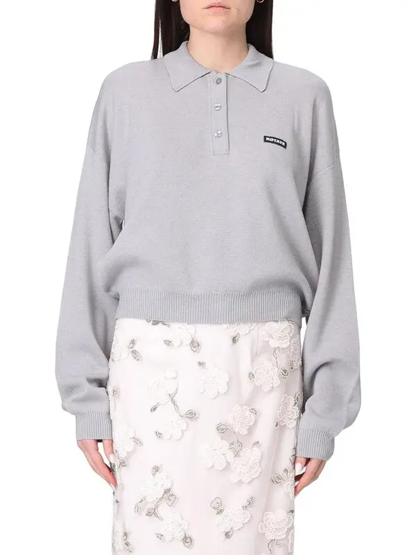 ROTATE BY BIRGER CHRISTENSEN Classic Collar Polo Shirt - Grey