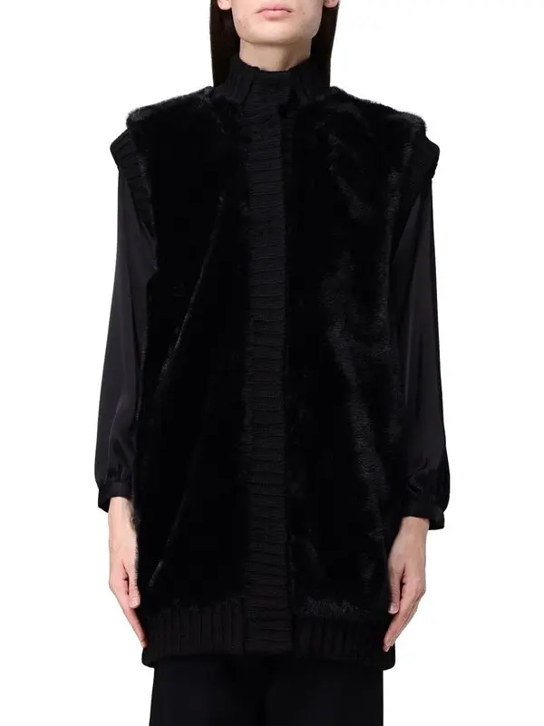 Pinko Fur Vest - Black