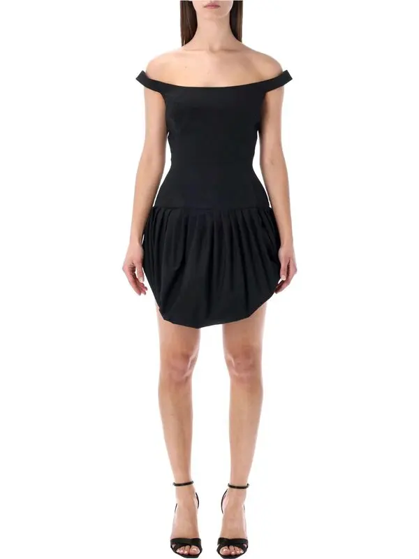 Magda Butrym Off-the-shoulder Mini Dress - Black