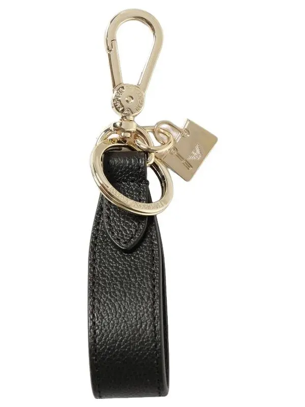 Emporio Armani Leather Keyring - Black