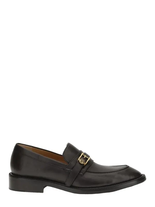 Versace Smooth Calfskin Loafers With Medusa Logo Detail - Ebony