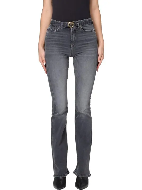 Pinko Belted Flare Jeans - Grey