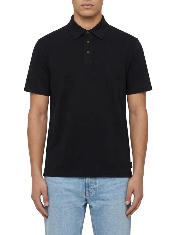 ZANONE Cotton And Silk Polo Shirt - Navy