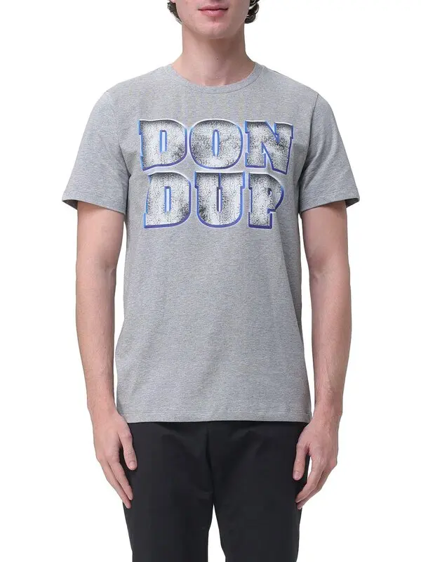 DONDUP Cotton Crew Neck T-shirt With Logo - Grey