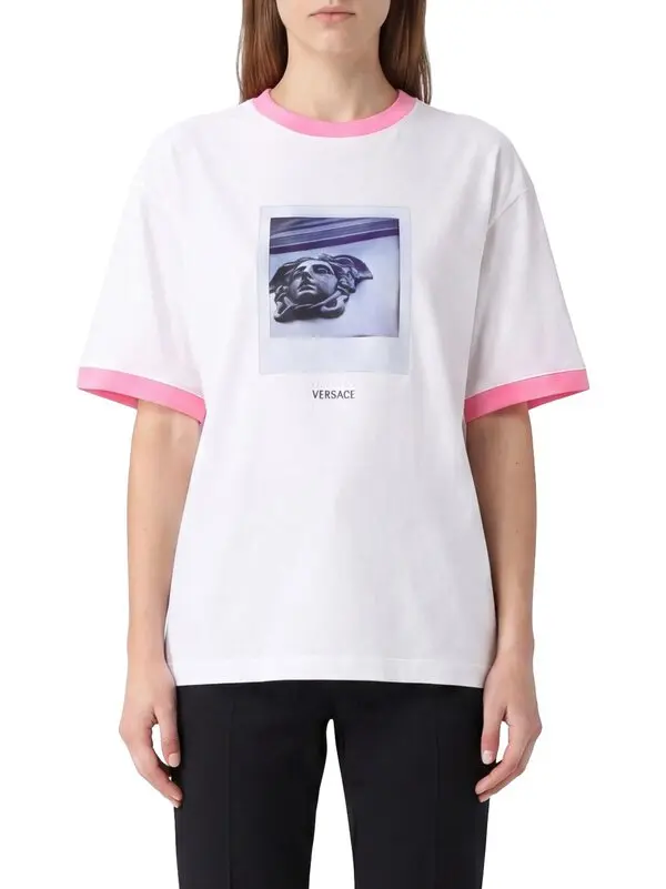 Versace Medusa Graphic Print Cotton T-shirt - White