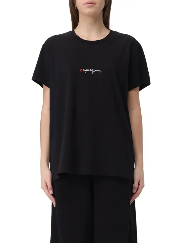 Stella McCartney T-shirt With Logo Detail - Black