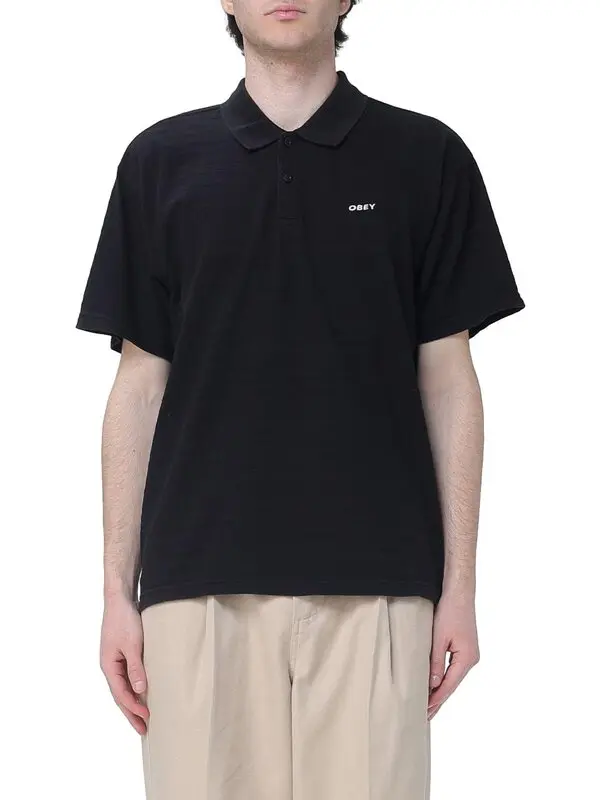 Obey Cotton Polo Shirt With Logo - Black