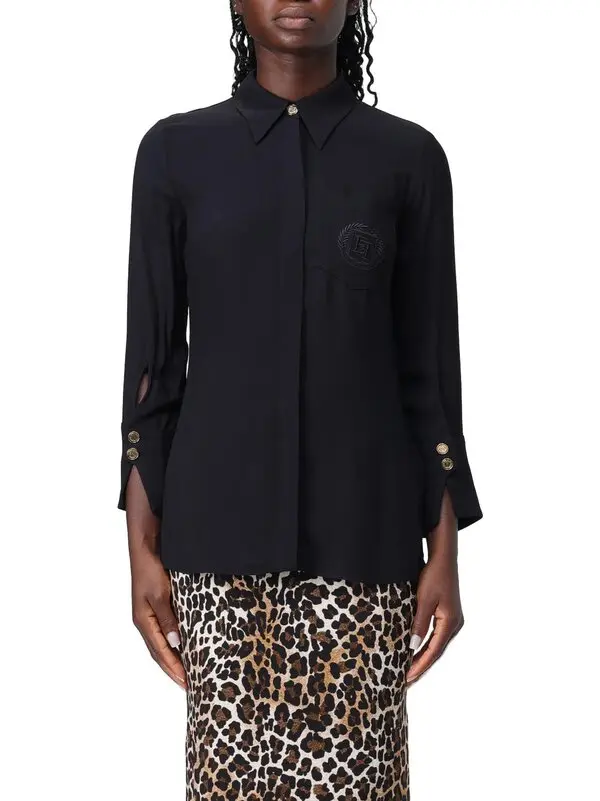 Elisabetta Franchi Shirt With Emblematic Detail - Black