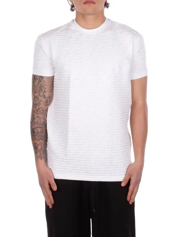 Dsquared2 Cotton T-shirt With All-over Logo - Black