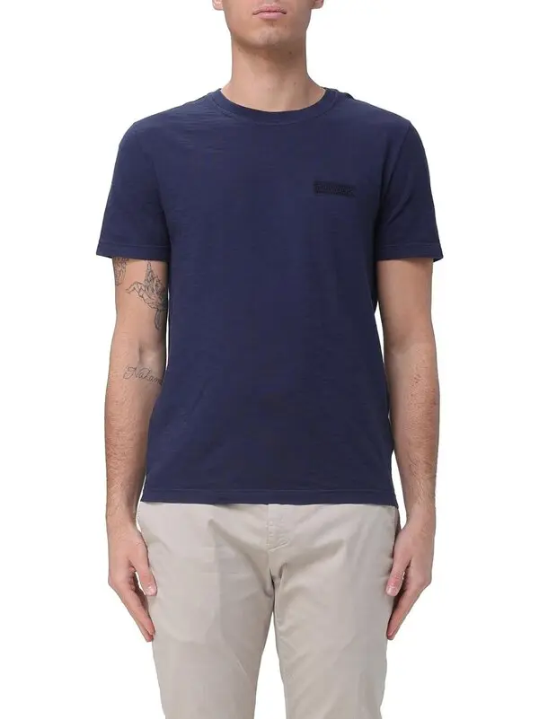 DONDUP Cotton T-shirt With Mini Logo - Blue