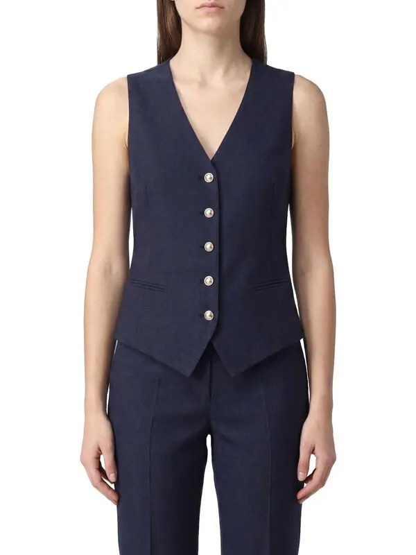 Tagliatore Single-breasted Slim Fit Tailored Waistcoat In Viscose Blend - Navy