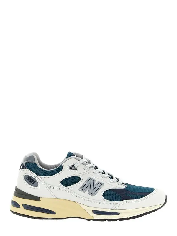 NEW BALANCE 991v2 Leather And Mesh Sneakers - Multicolor