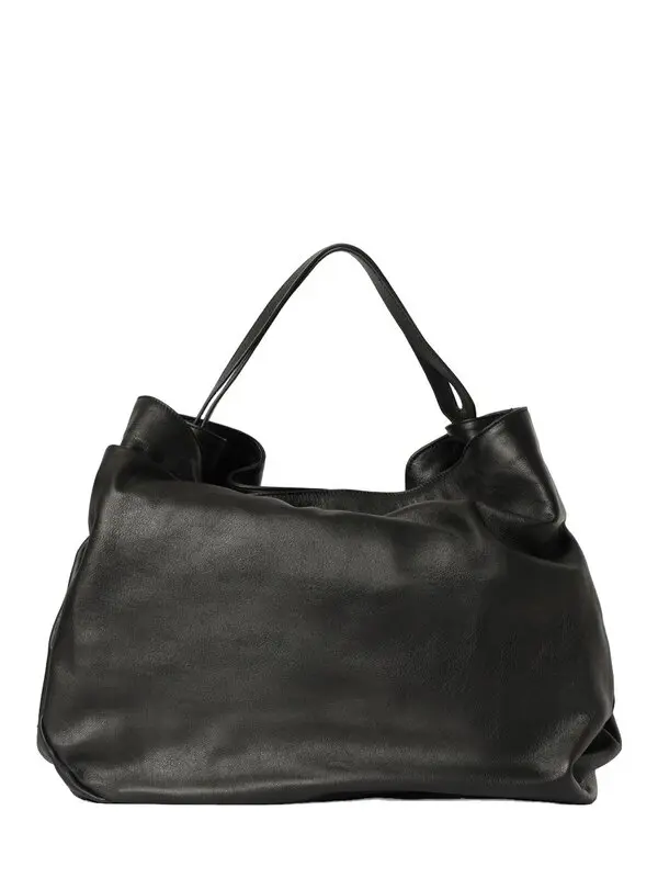 VIC MATIE Smooth Calf Leather Bag With Magnetic Closure And Adjustable Straps - Black