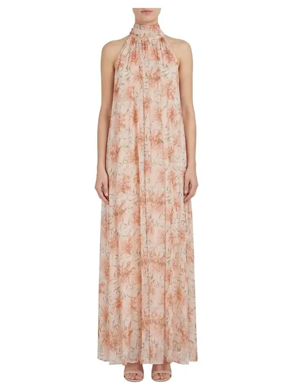 SEMICOUTURE Rosalind Printed Tulle Maxi Dress - Multicolor