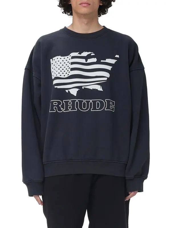 Rhude Graphic Logo Crewneck Sweatshirt - Black