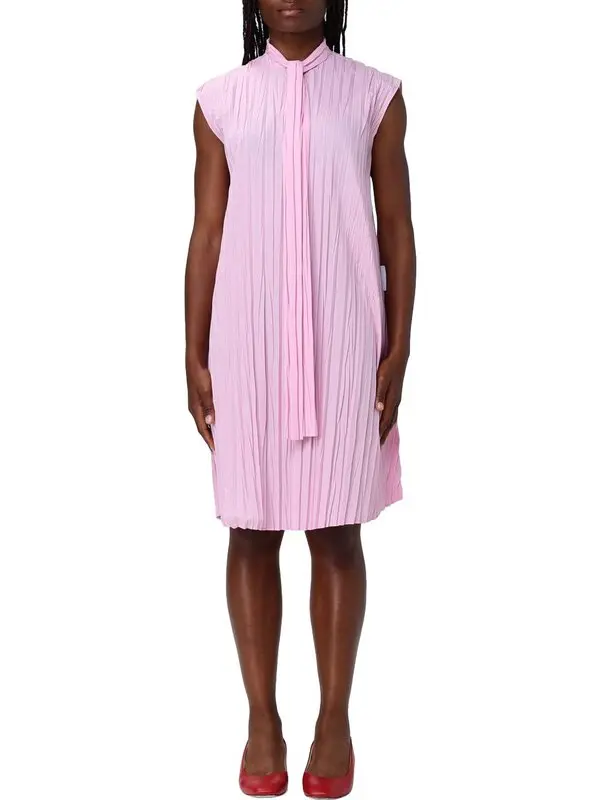 Moschino Pleated Cotton Blend Mini Dress - Pink
