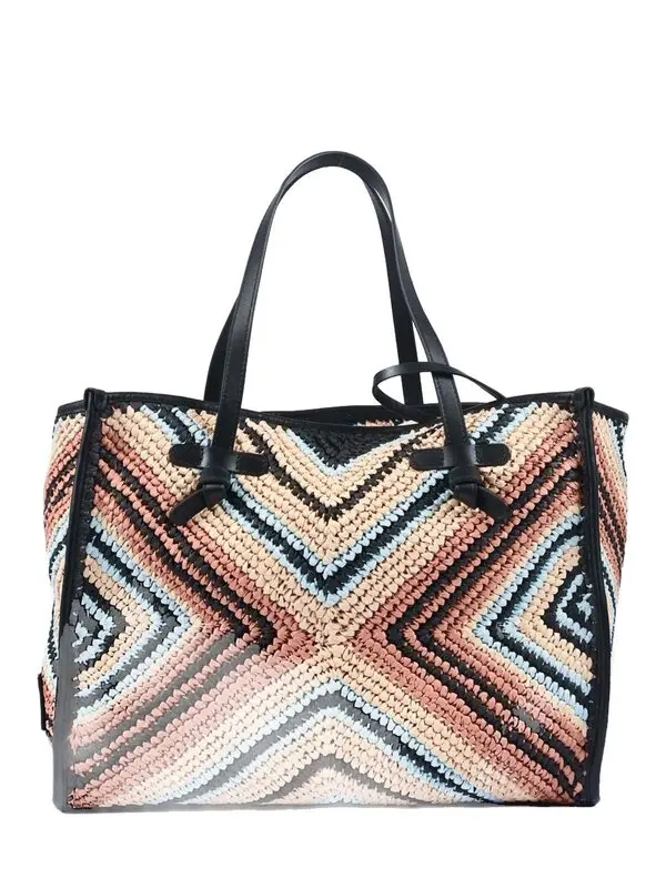 GIANNI CHIARINI Marcella Crochet Raffia Bag - Black